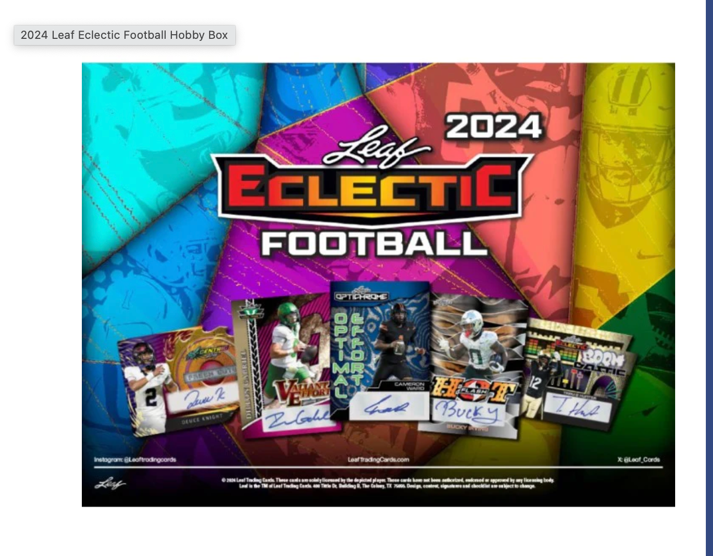 Eclectic hobby – Vortex Sports Cards